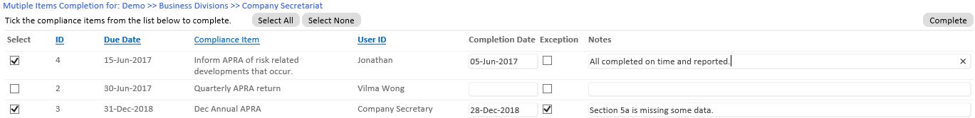 GuardianERM.Net Help [Compliance Timetable]